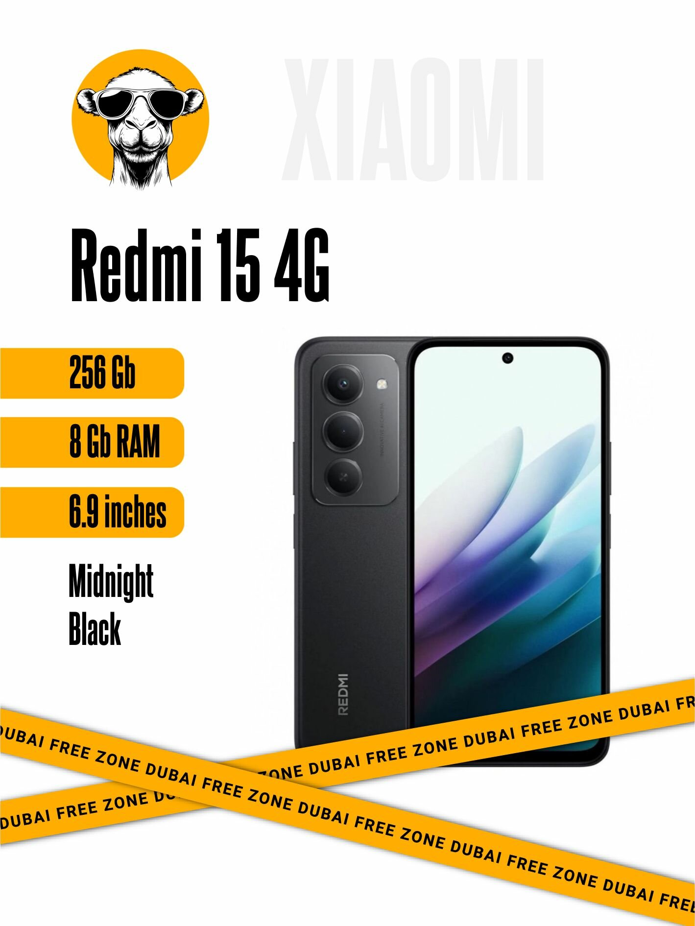 Смартфон Xiaomi Redmi 15 4G 8/256Gb Midnight Black/Черный