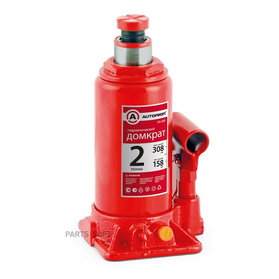 Домкрат гидравлический AUTOPROFI, бутылочный, 2 Т. от официального дистрибьютора, AUTOPROFI, артикул DG02K