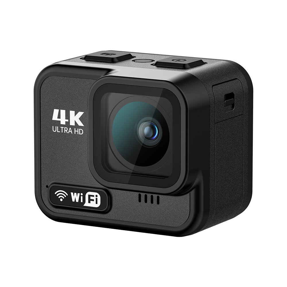 4K Mini Sports Camera WiFi Action with 2.1 Inch Touch Control Screen 170° Wide Angle Lens Anti-Shake 21M Body Waterproof Built-in Battery Mounting Accessories Kit for Diving Surfing Skiing Cycling