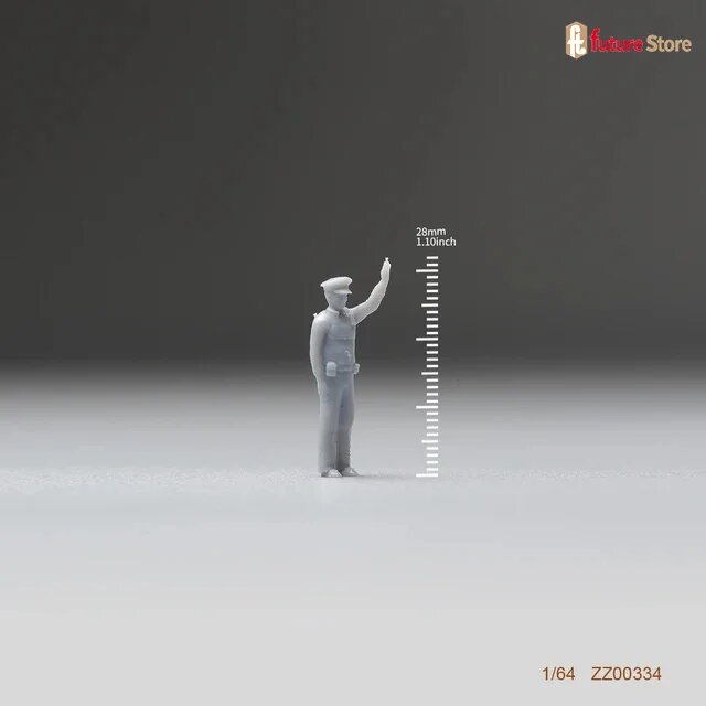 Миниатюра фигурки полицейского 1/87 1/64 1/43 1/24 1/18 MAK Серый, Unpainted A, 1 64