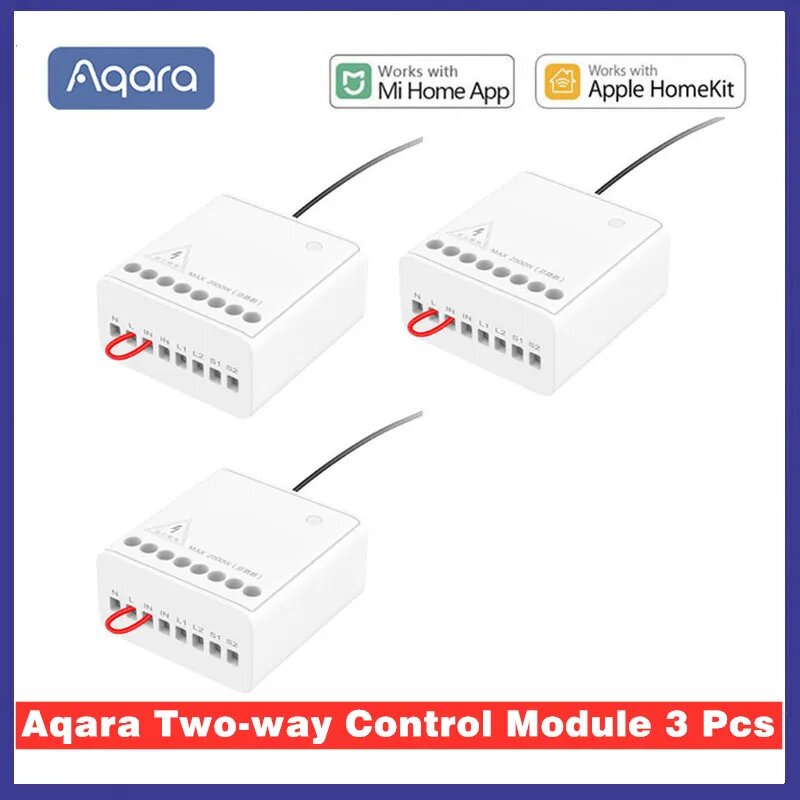 Aqara двухсторонний релейный модуль Zigbee 2 канала 3 Pcs Aqara Relay