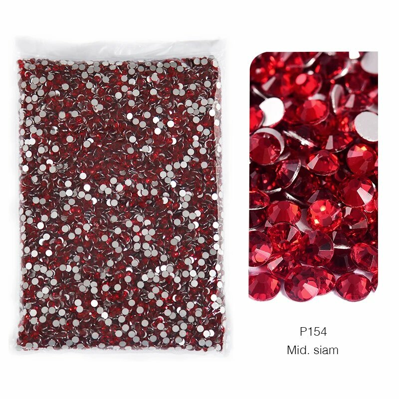 Oleeya Стразы для ногтей, 14400 шт, SS3-SS20, без горячей фиксации Бордовый, SS8-14400pcs, REAL Siam