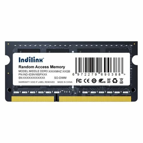 Оперативная память INDILINX IND-ID3N16SP08X DDR3 - 1x 8ГБ 1600МГц, для ноутбуков (SO-DIMM), Ret