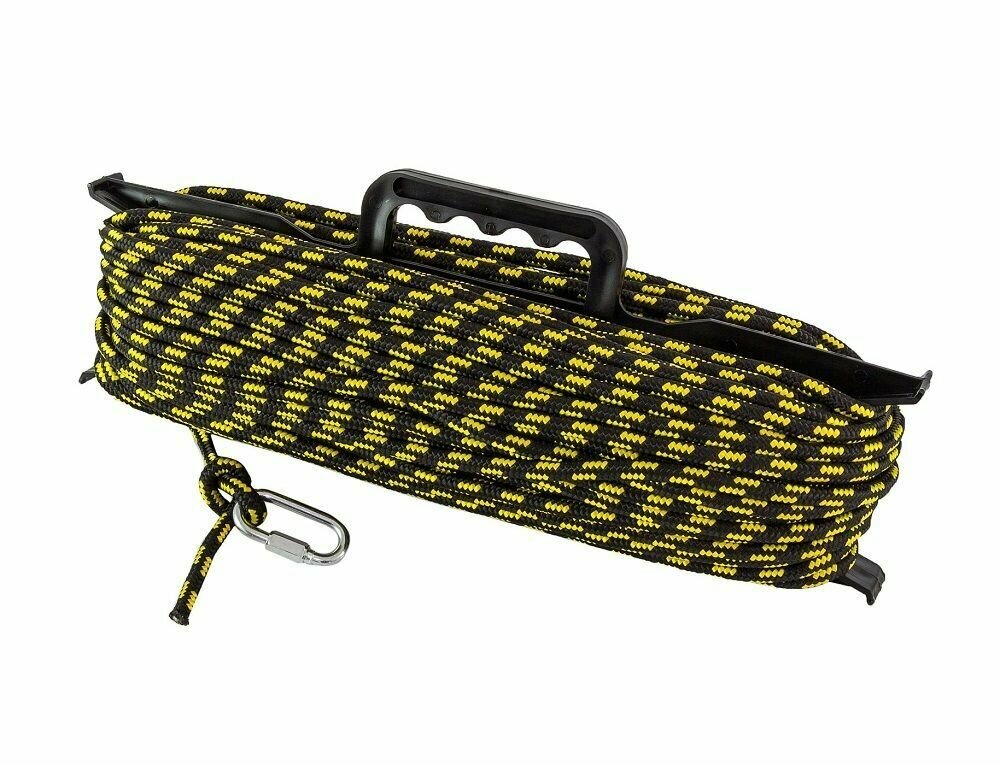 Якорная намотка 8мм, 30м для лодки пвх (с сердечником и карабином на мотовиле), веревка для якоря