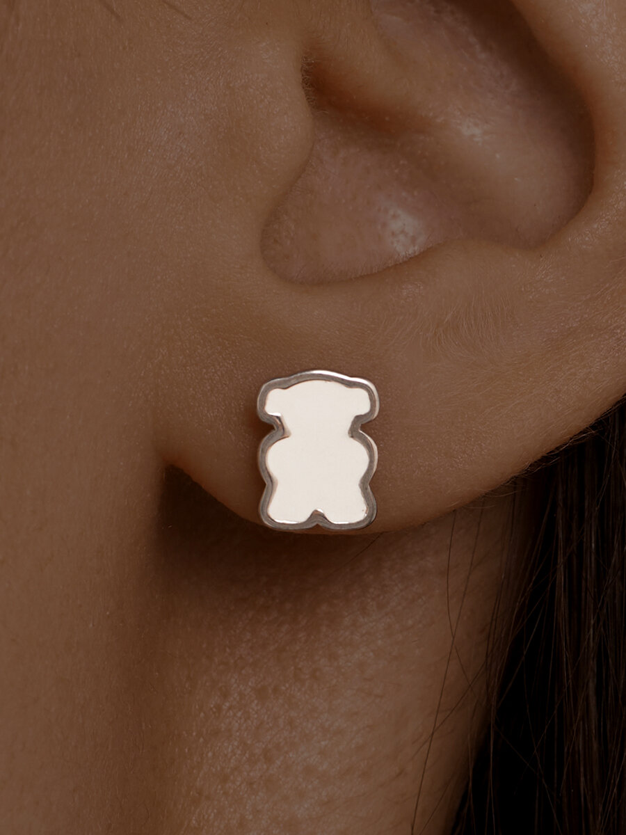 Серьги пусеты, серебро, 925 проба, родирование, эмаль