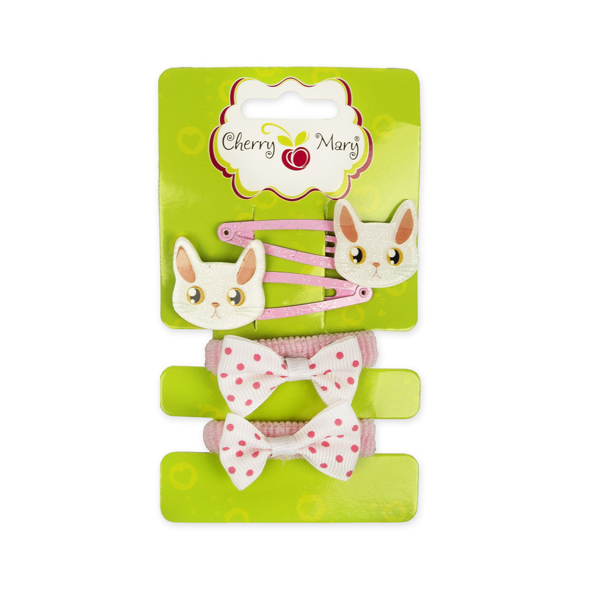 CHERRY MARY S6008-EC07 Набор аксессуаров для волос 4 шт №03 ассортизаколки резинки шпильки