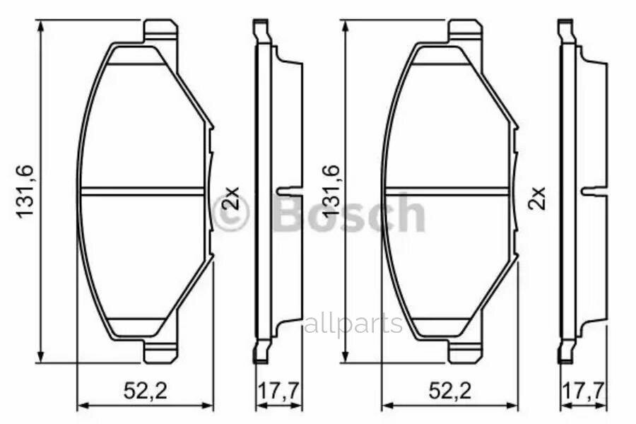 BOSCH 0986495390 Колодки дисковые передние