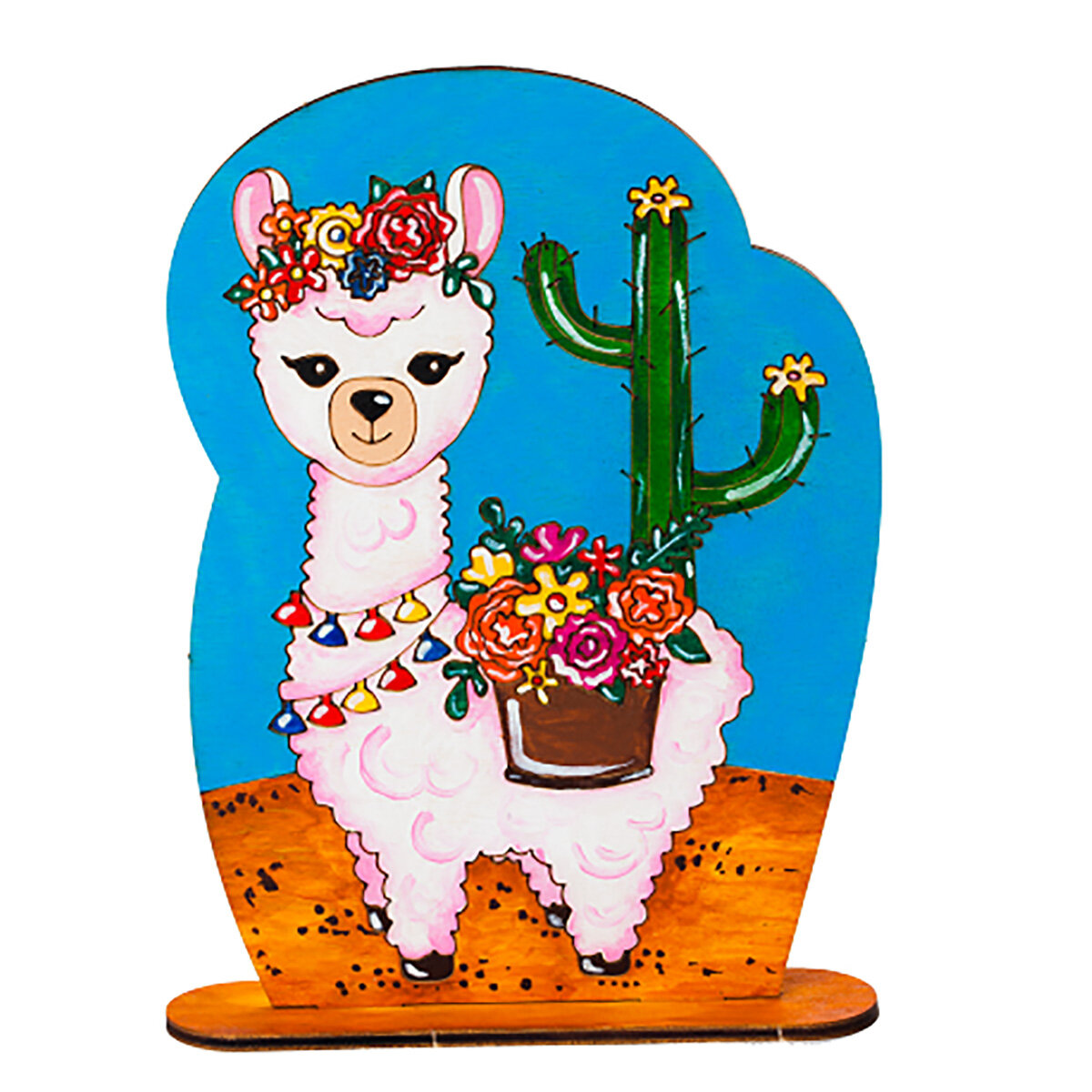 Lori Роспись по дереву Лама Игрушка-сувенир Фнр/ф-044-DZ28, декоративная ручная роспись