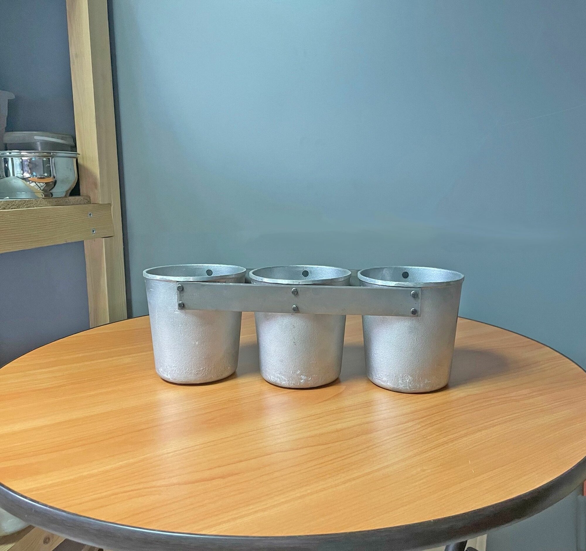 Форма для выпечки хлеба круглая 3Л 11,6х9,3х12,2см 3-х секционная литой алюминий