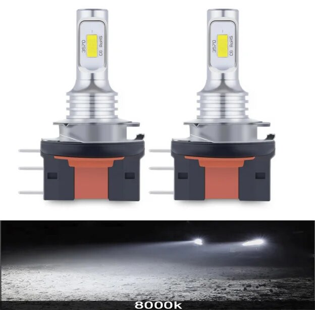 2 шт. LED H15 8000K, автомобильные лампы