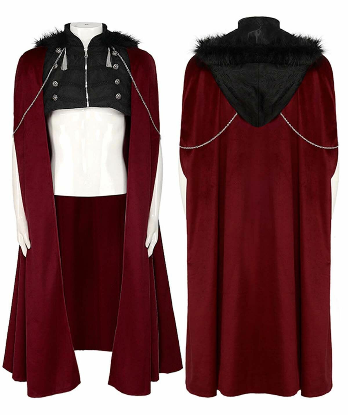 Вампирский плащ накидка кровавый бархат (размер: универсальный)