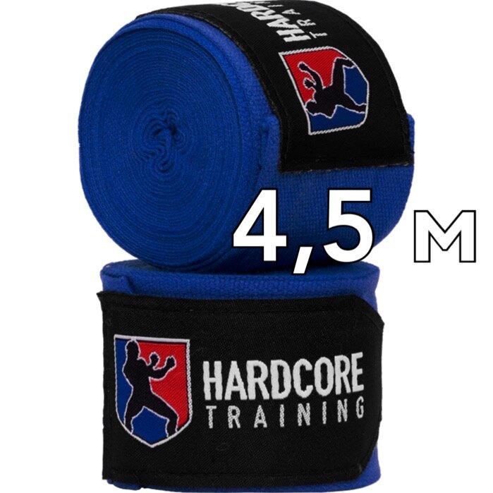 Боксерские бинты Hardcore Training Superior Blue 4.5 м, синие