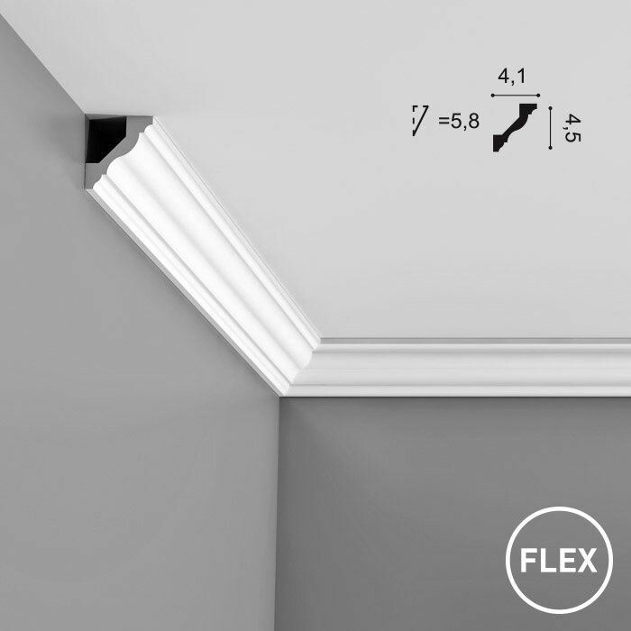 Карниз Гибкий Orac Decor CX110F Д200xШ4.1xВ4.5 см Лепнина из Дюрополимера / Орак Декор.
