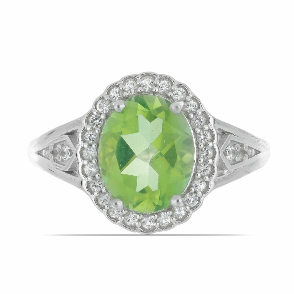 Кольцо, серебро, 925 проба, родирование, кварц, топаз