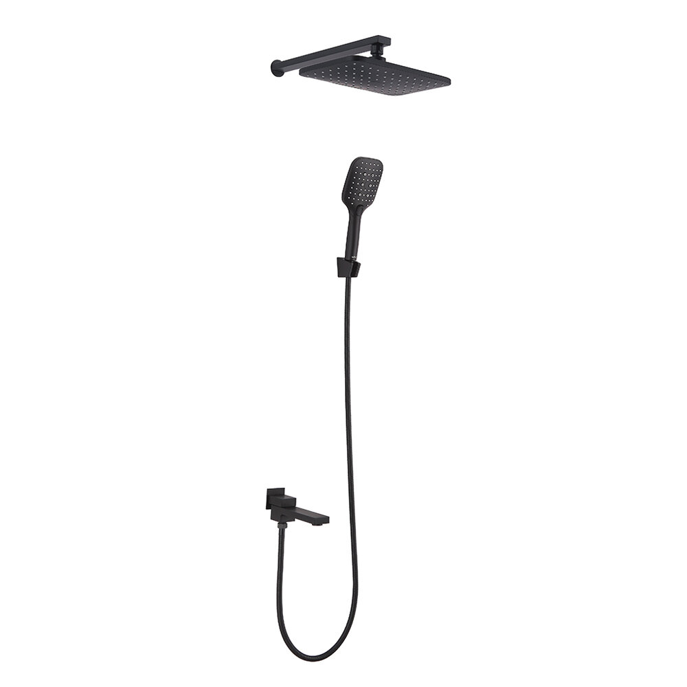 Встроенный смеситель с тропическим душем от бренда Vieir V393563-C черный