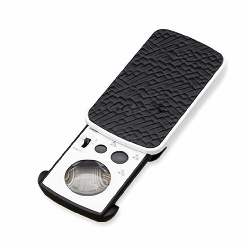 30-кратная 60-кратная 90-кратная светодиодная ювелирная лупа для проверки денег-Черный