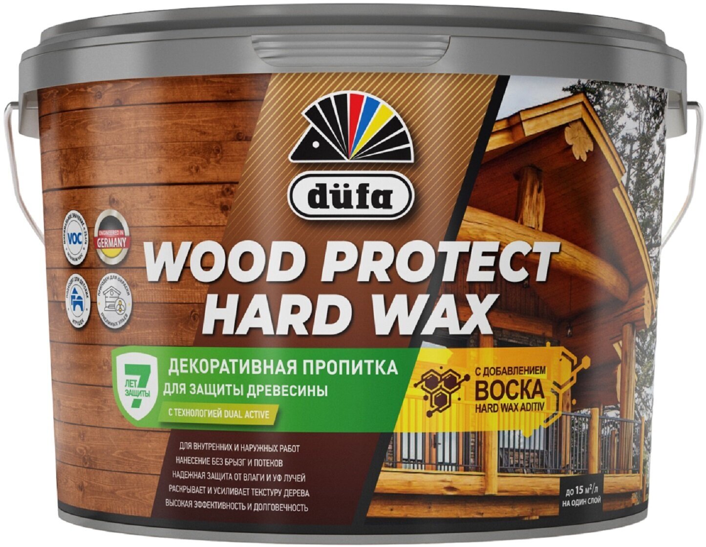 Антисептик Dufa Wood Protect Hard Wax декоративный для дерева бук 0,75 л