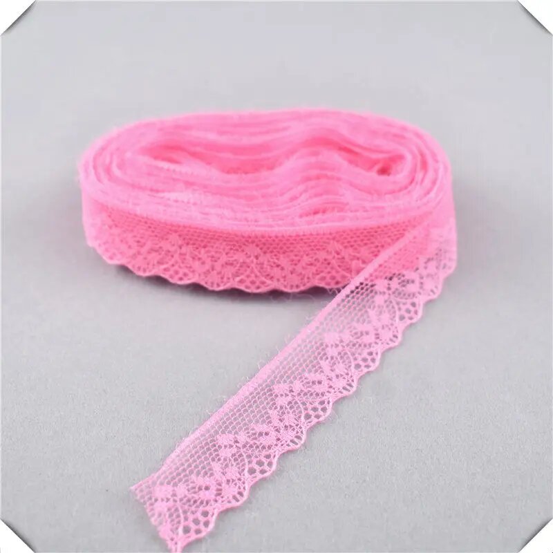 Африканская кружевная ткань 10 ярдов, белая кружевная лента 1.8 см WHxmsh Розовый, Deep Pink