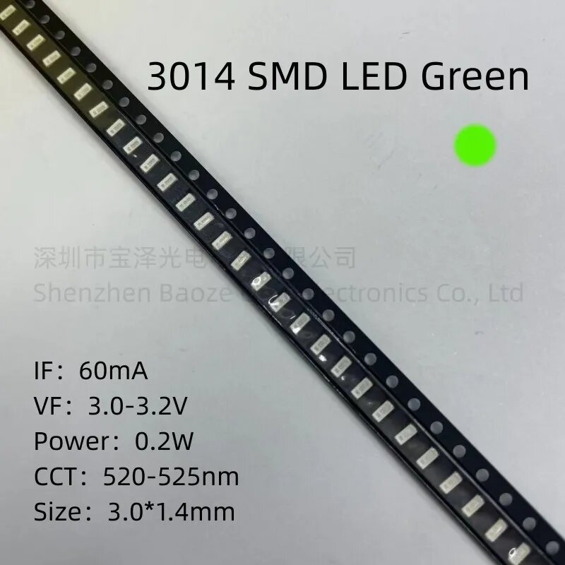 Светодиодная лента 3014 Green, IF: 60mA, VF: 3.0-3.2V