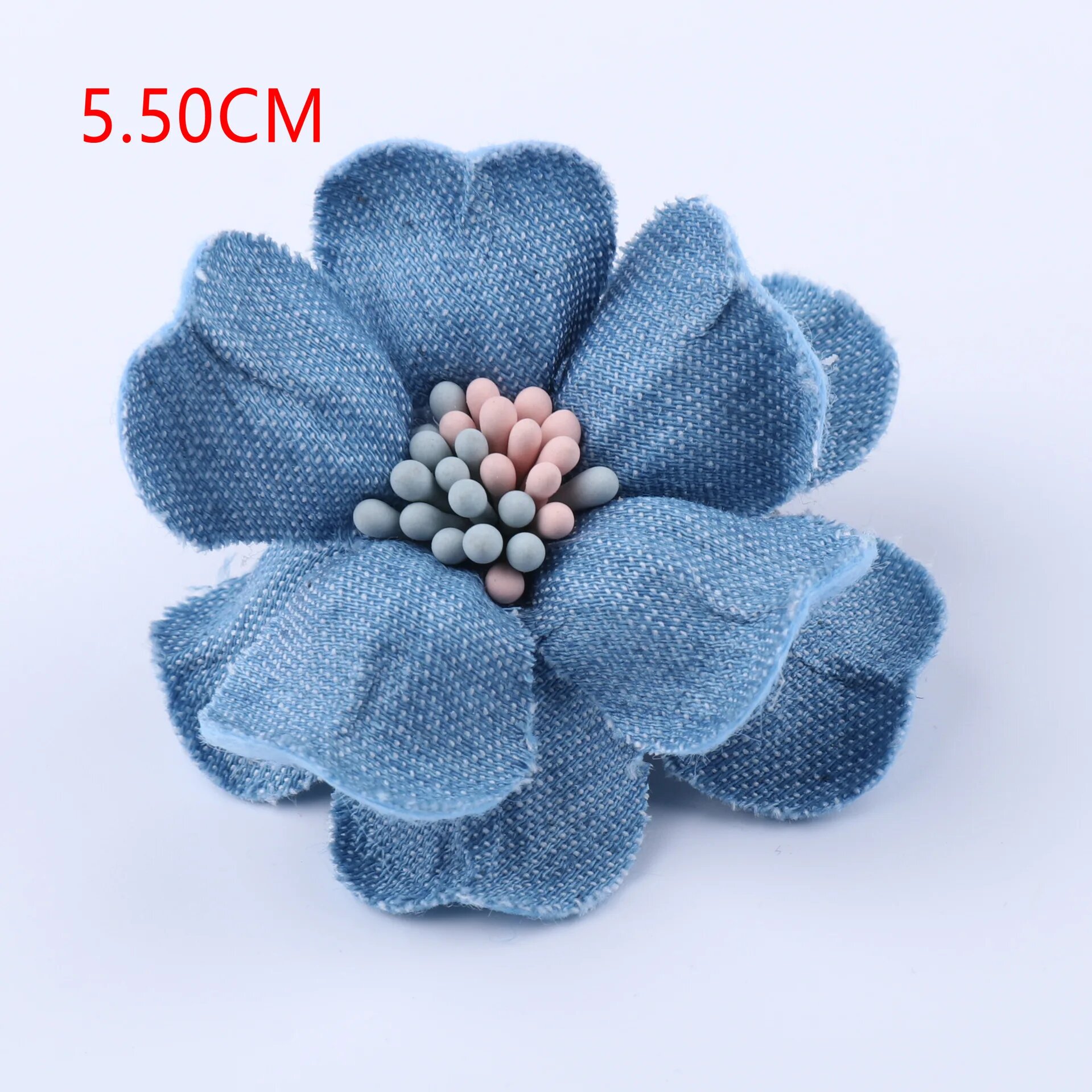 3D джинсовые нашивки с цветами Голубой, flower-D1 -5.50CM