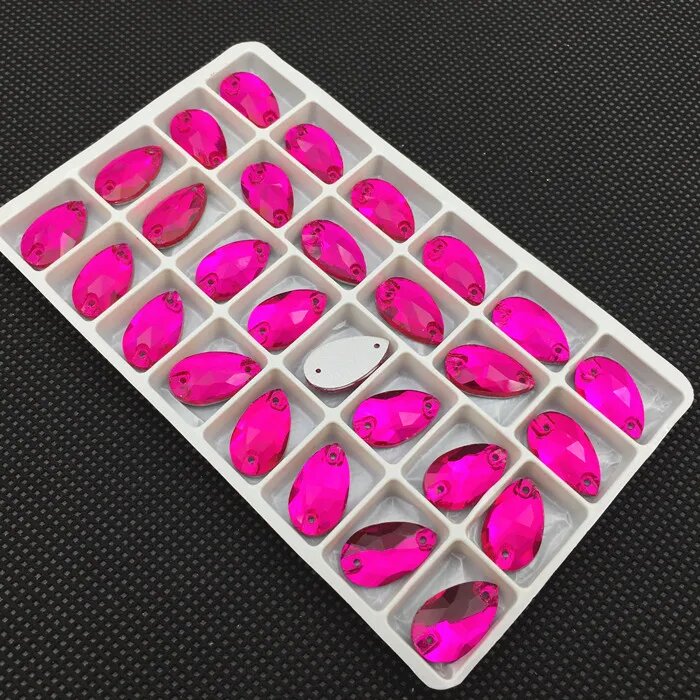 Стеклянные кристаллы для украшения 7x12, 11x18, 13x22, 17x28 мм Розовый, 17x28mm 5pcs, rose red