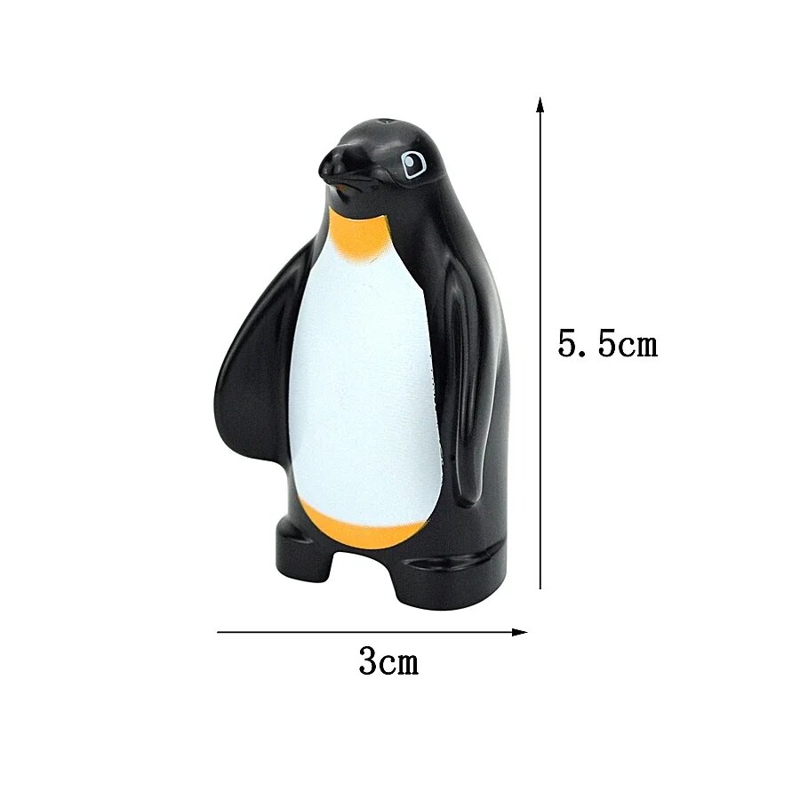 LEDUO Большие строительные блоки пластиковые для сборки животных Черный, penguin