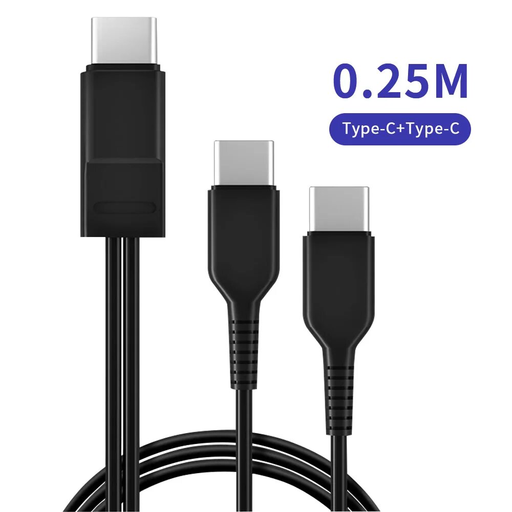 2 в 1 USB Тип C кабель сплиттер для Micro Type-C мобильный телефон кабель для 1 Type C 1 Type C