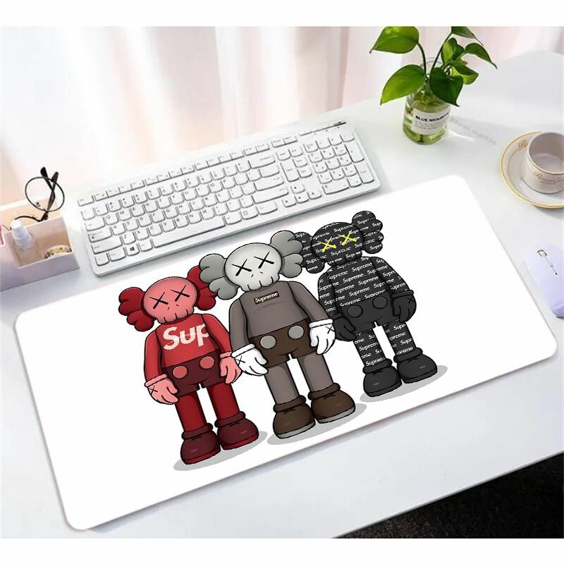 Игровой коврик для мыши с рисунком аниме Kaws doll KAWS высокой четкости, большой размер 900x400,