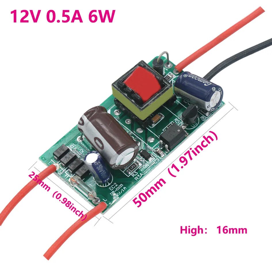 Трансформатор освещения warm and happy 36Вт 24Вт 12Вт 6Вт 12V 0.5A 6W
