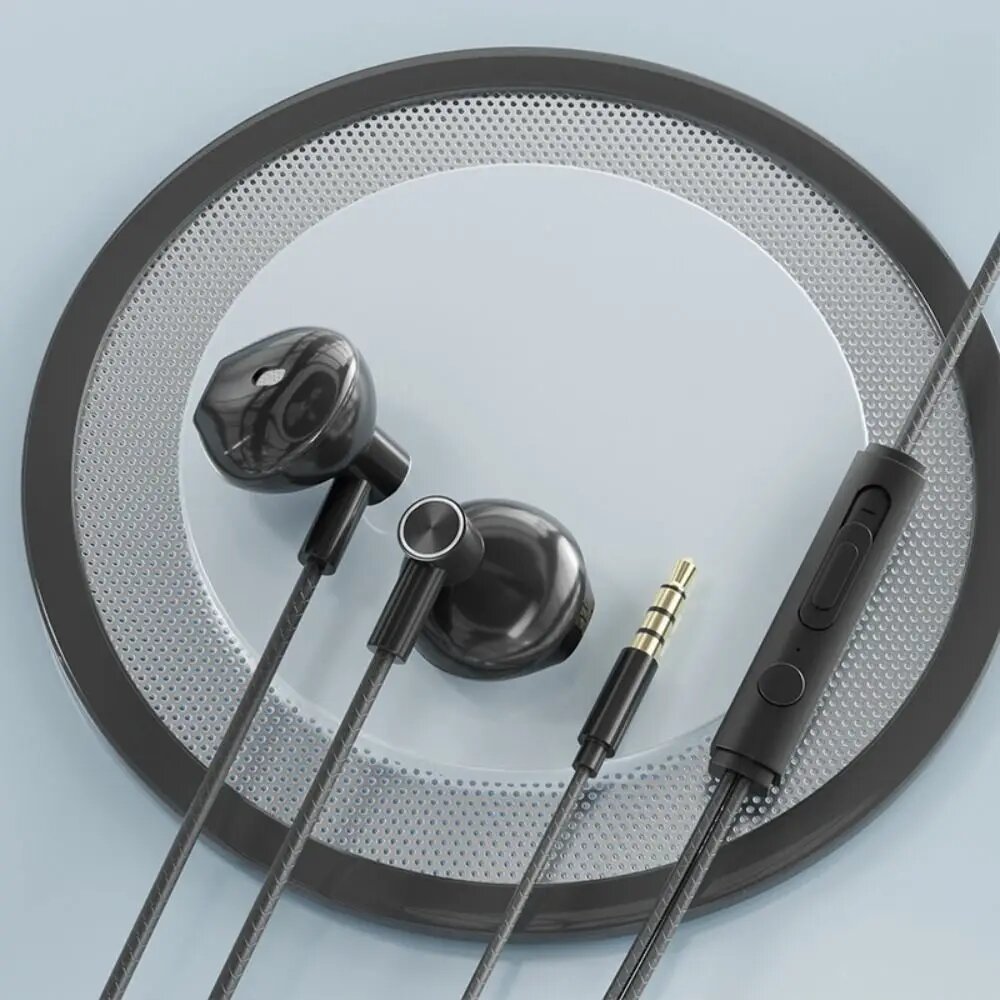 Проводные игровые наушники Type-C синий металлические Black-3.5mm