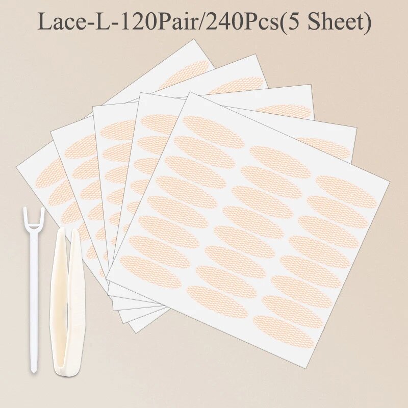 Наклейки для век Lace-L, 240 шт (5 листов), цвет 01