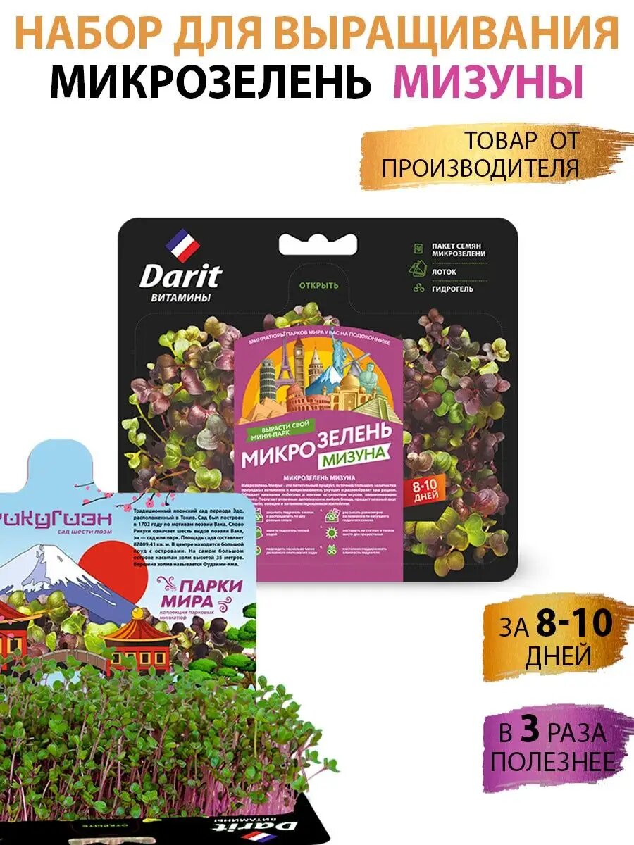 Микрозелени набор для выращивания с семенами мизуны