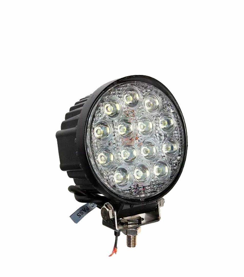 Фара светодиодная 42W 14 диодов SMD, толщина 55мм, круглый металлический корпус, ближний свет (Flood)
