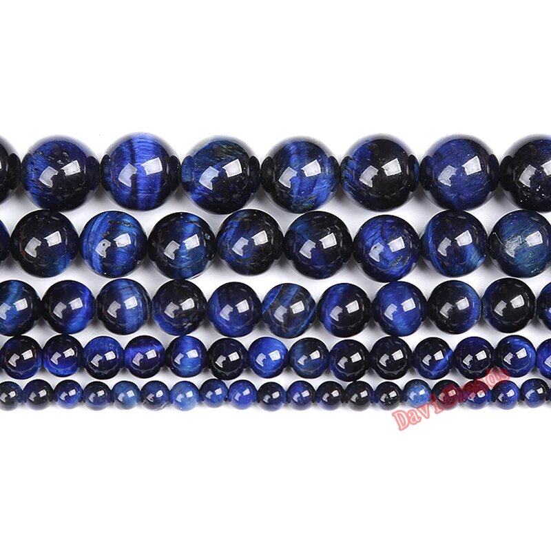 Бусины тигровый глаз агат MOON BEADS 4-12 мм Темно-синий, 8mm about 46pcs, Lapis Lazuli tiger