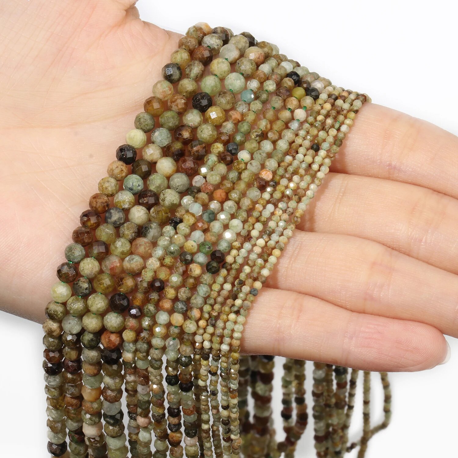 Куoyu натуральный граненый цитрин бусины 2 3 4 мм 4mm about 91pcs, Green Garnet Stone