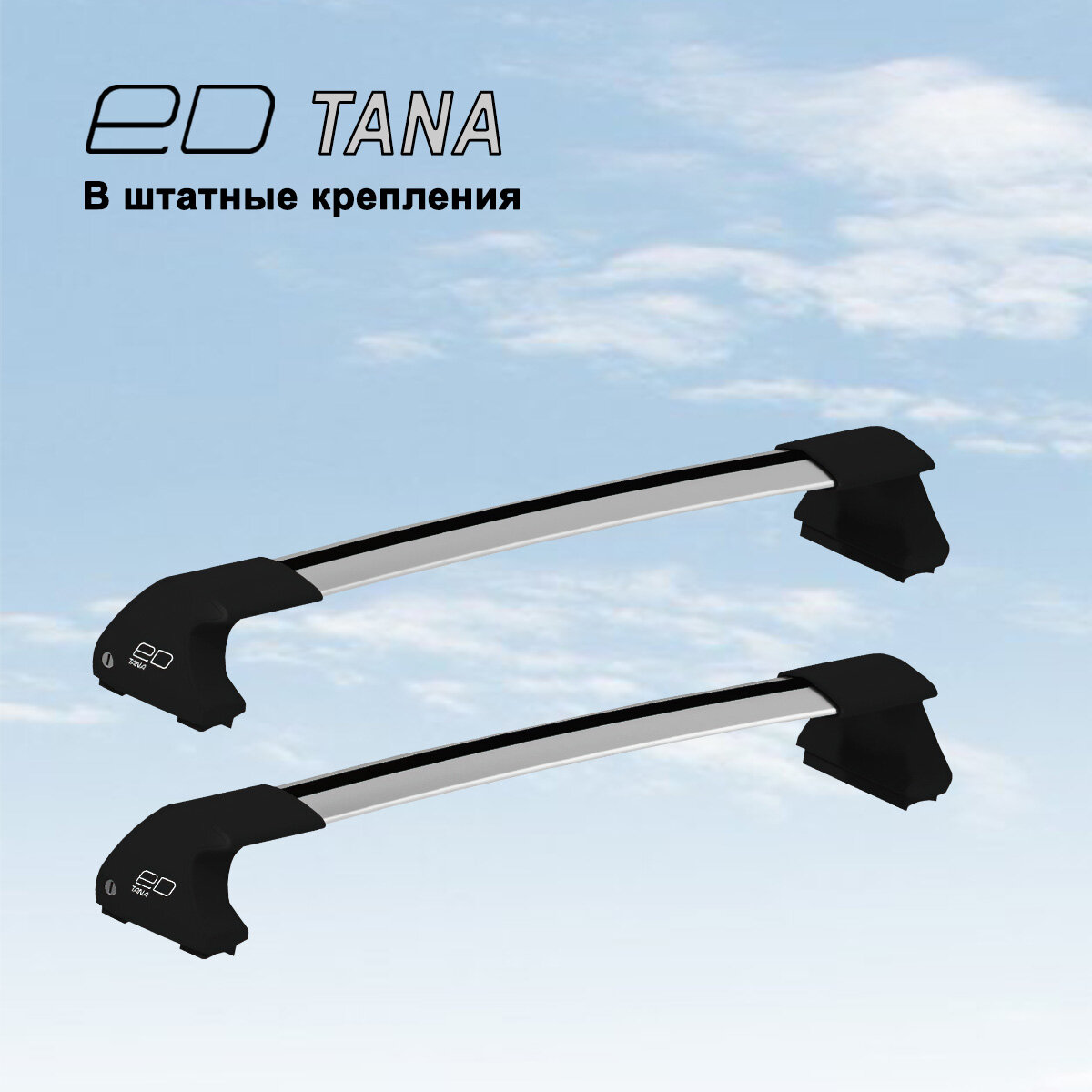 Багажник на крышу PILIGRIM Tana для Mazda 3 хэтчбек (BK) 2003-2010 в штатное место, серебристый