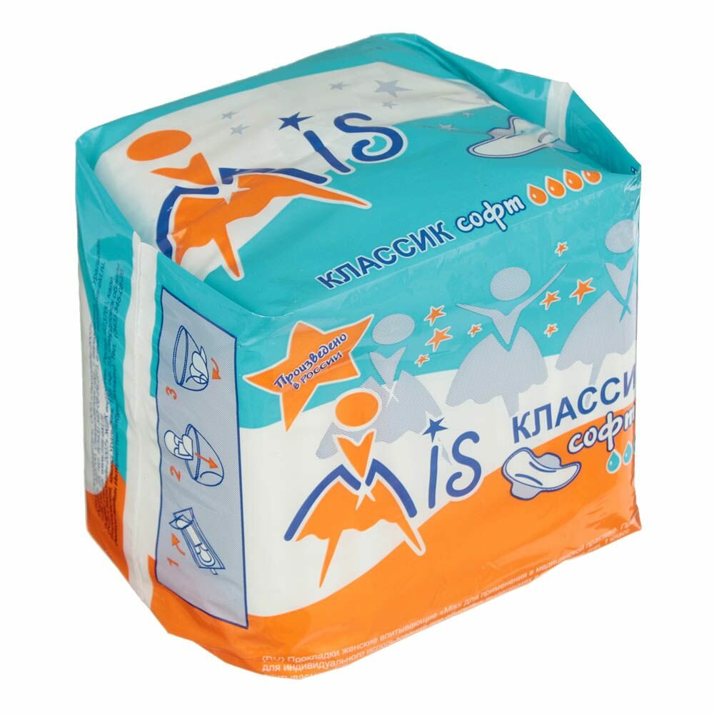 Гигиенические прокладки MIS "Классик", Софт, женские, 4 капли, 10 шт