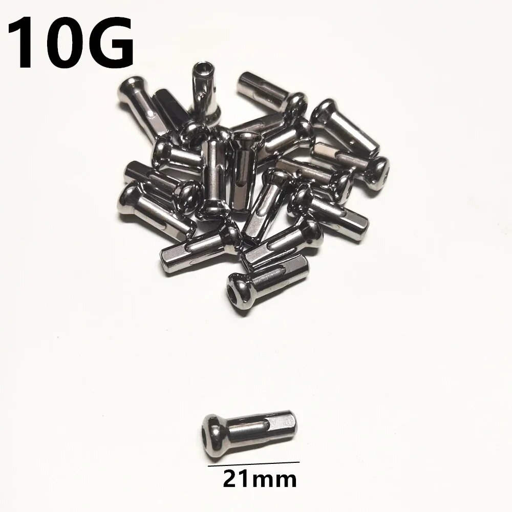 Соски для спиц 9G/10G нержавеющая сталь 21/22 мм 40 шт. 10G Nipples -40pcs