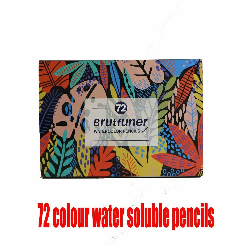 Карандаш масляный Brutfuner 48/72/120/160/180/260 цветной, канцтовары для студенческого художественного рисования, необработанное дерево, грифель водорастворимый=v=