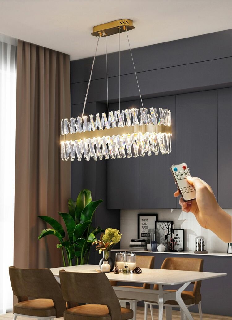 Постмодернистский свет из нержавеющей стали роскошная гостиная круглая/овальная хрустальная люстра -hj