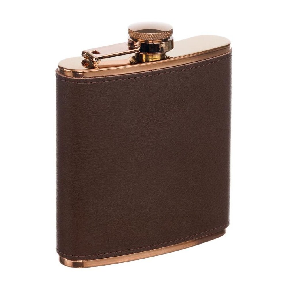 S.Quire GS03-6 Фляга s.quire 0,18 л, сталь/кожа спилок, коричневая