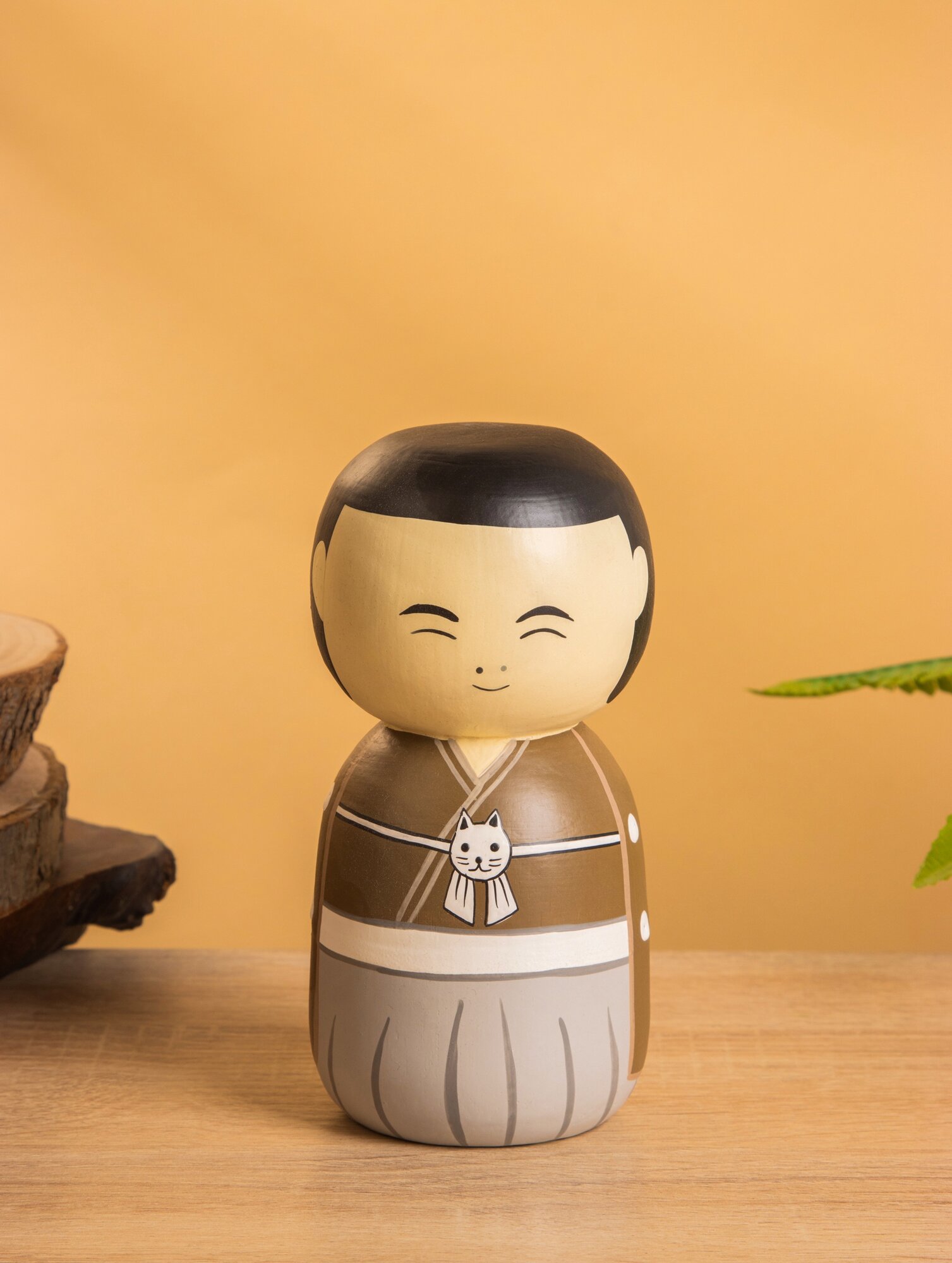 Деревянная кукла кокеши «Макото», 7×7.5×15 см