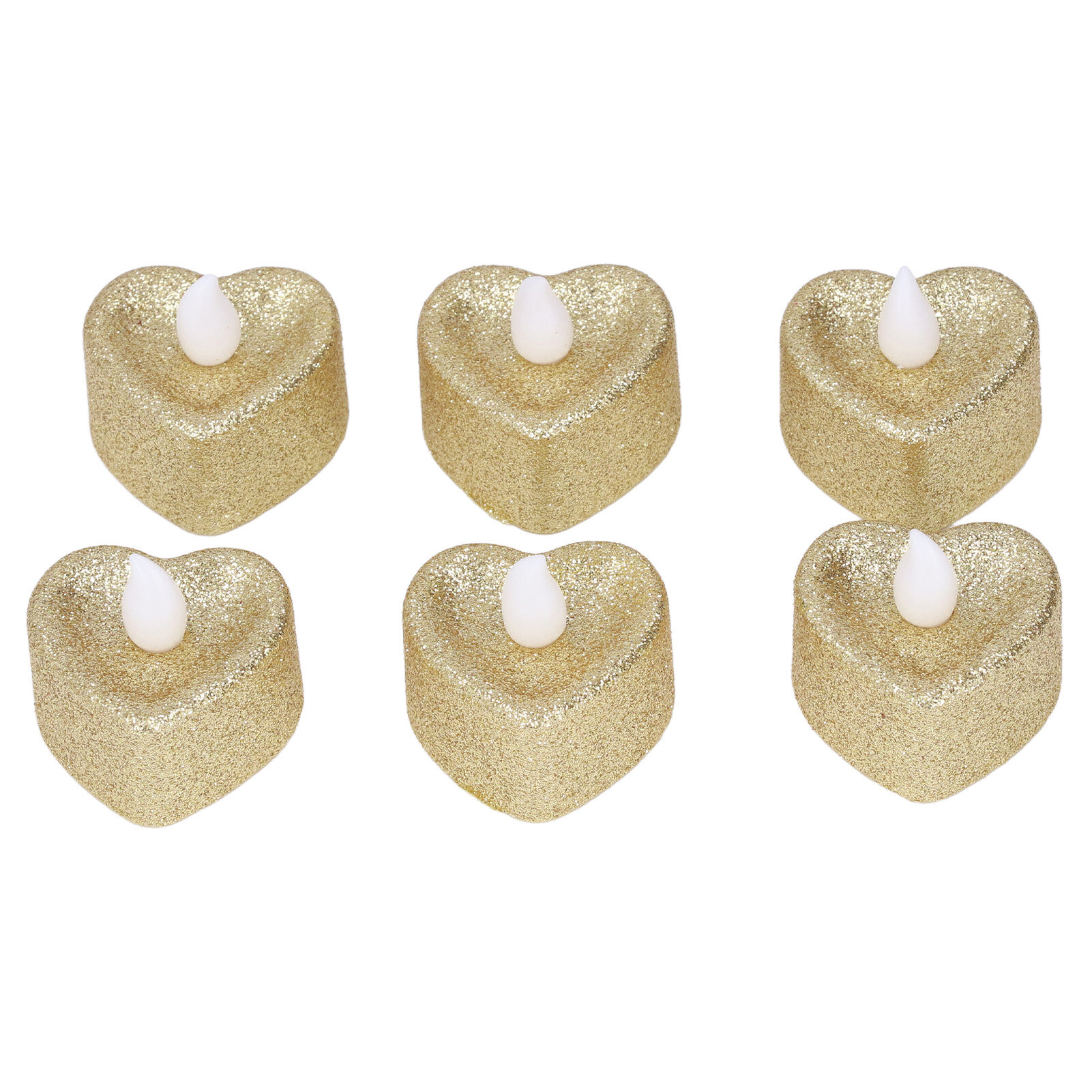 6PCS Heart Candle Light Shaped Design Environmental Fine Workmanship LED