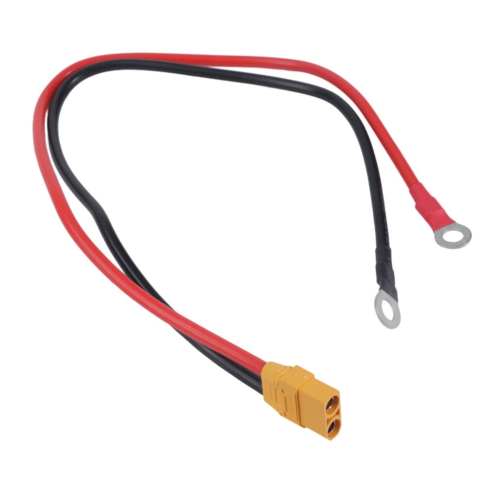 Высокотоковый кабель питания 45A XT90 с клеммами типа "мама" и "кольца" (10AWG) для солнечных панелей.