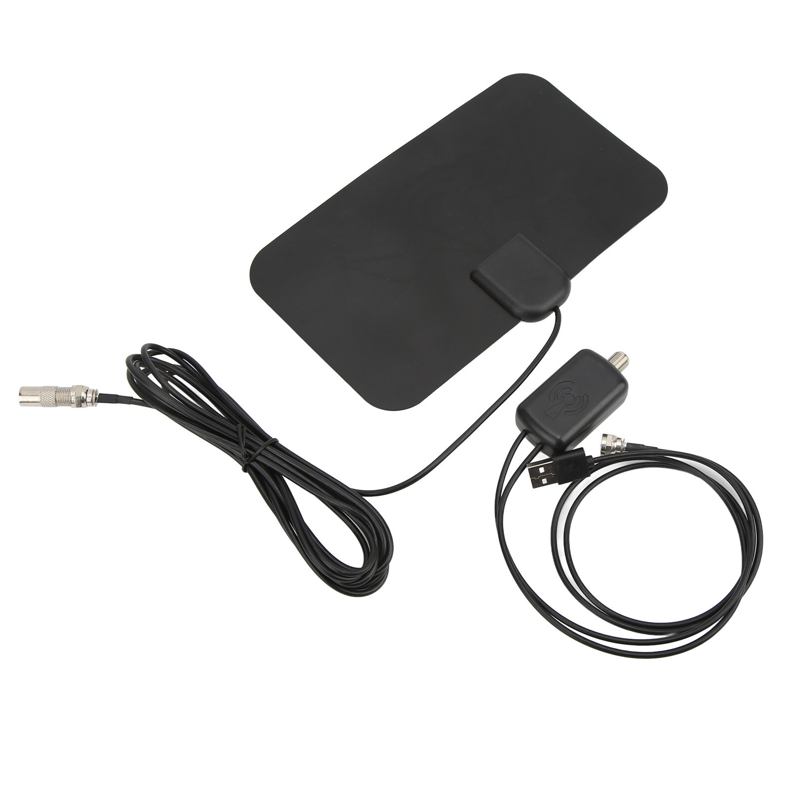 Антенна для телевизора цифровая High Definition 25DBI с усилителем, максимальная дальность приема 980 миль, материал ABS, модель KJ-031, длина линии около 3,7 метров, сопротивление 75Ω, частотный диапазон VHF174-240MHZ/UHF470-862MHZ, совместима с