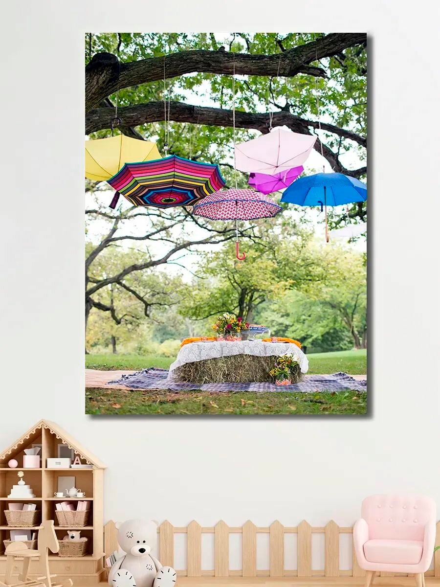 Картина "Зонтики", для интерьера 30х40см 1шт.
