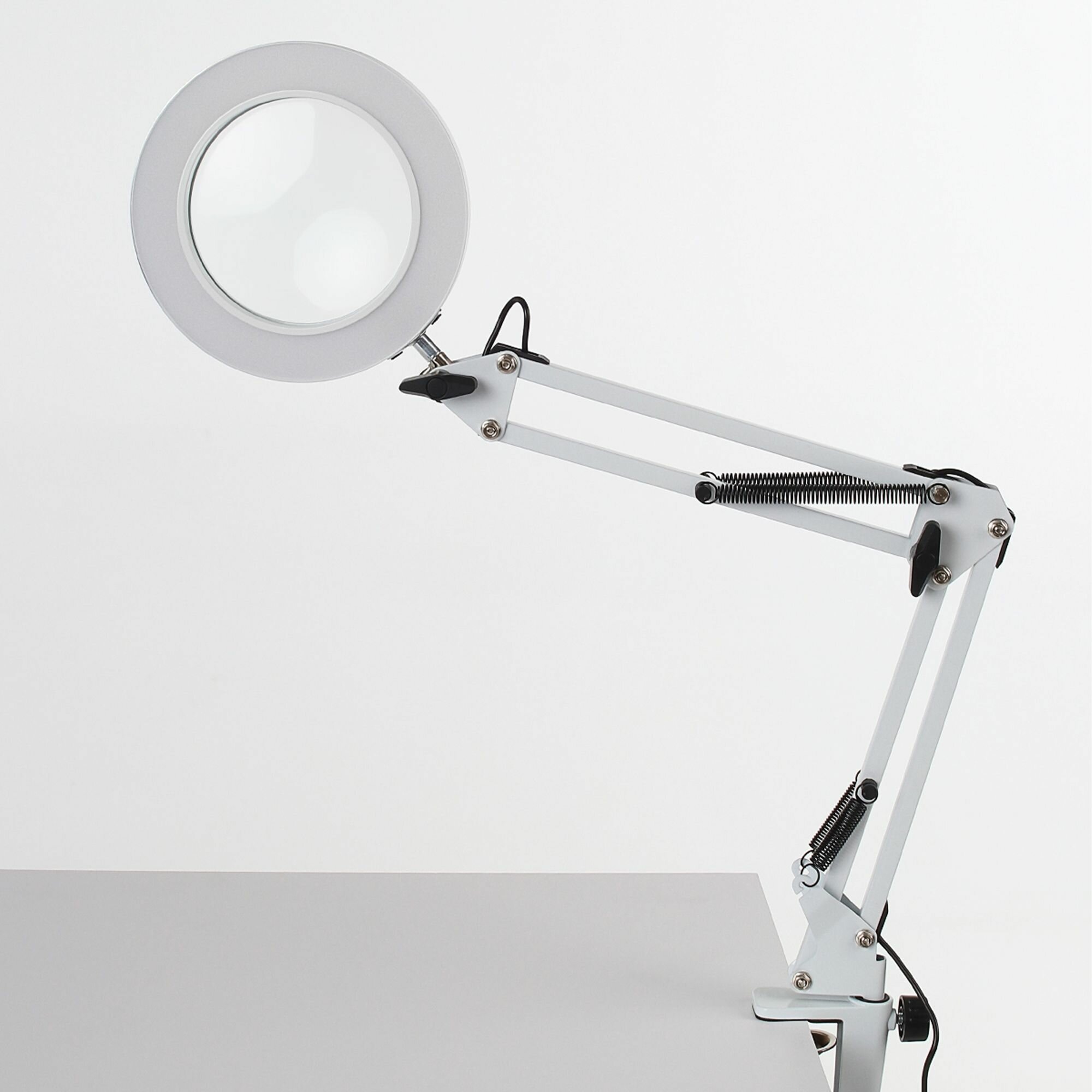 Настольная лампа лупа с подсветкой для рукоделия и вышивания, светильник с лупой для чтения, ювелирная косметологическая для наращивания ресниц и маникюра