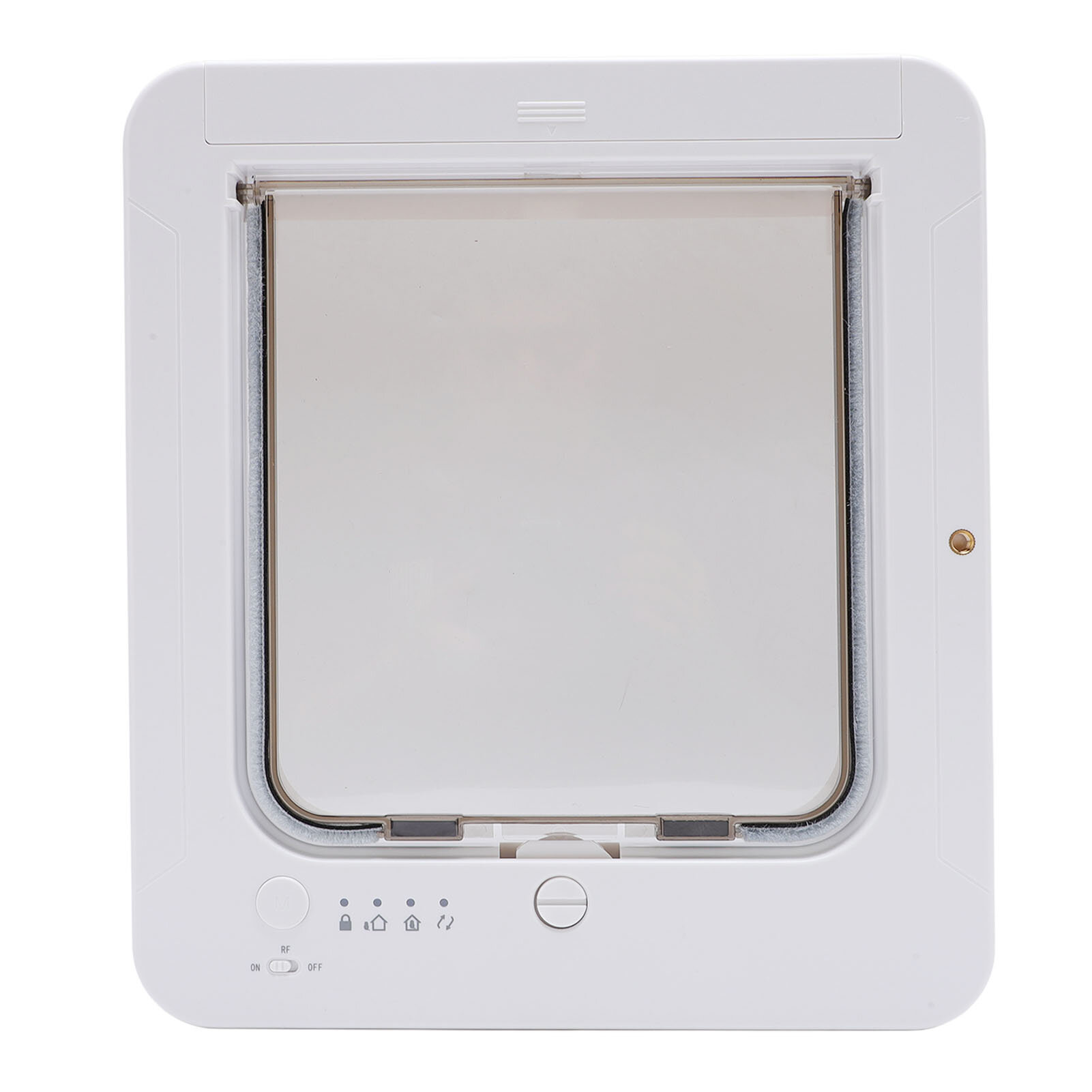 Дверца для кошек с микрочипом, автоматическое открывание, водонепроницаемая, аккумулятор 210 мАч, управляемая, входная и выходная, для дома, белая + пульт дистанционного управления