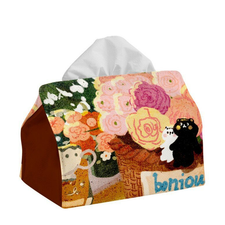 Осеннее иллюстрированное холщовое салфетница, креативное домашнее хранение, высококачественная салфетница для гостиной, прикроватный столик, милый мультяшный дизайн