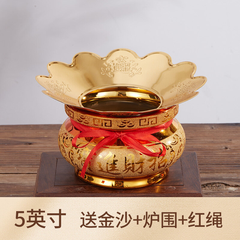 Керамическая позолоченная курильница для домашнего использования, для поклонения Гуаньинь и Богу богатства, большая курильница с Сутрой Сердца, оптом.